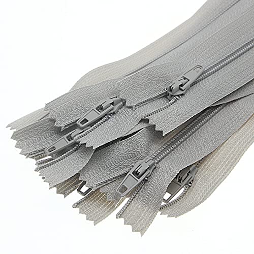 Snapklik.com : #3 Nylon Coil Zipper,Gray Closed End Zippers Bulk For ...