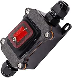 Tbkoeudhg 1-Piece IP67 Waterproof Inline Switch, 12V DC 20A, Push ...