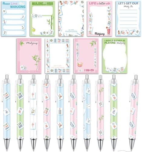 Amazon.com : Mahjong Sticky Notes with Pens Gifts - Wxiben 18 Pcs ...