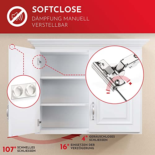 LouMaxx Softclose Hinge with Integrated Damping – Set of 2 Hinges ...