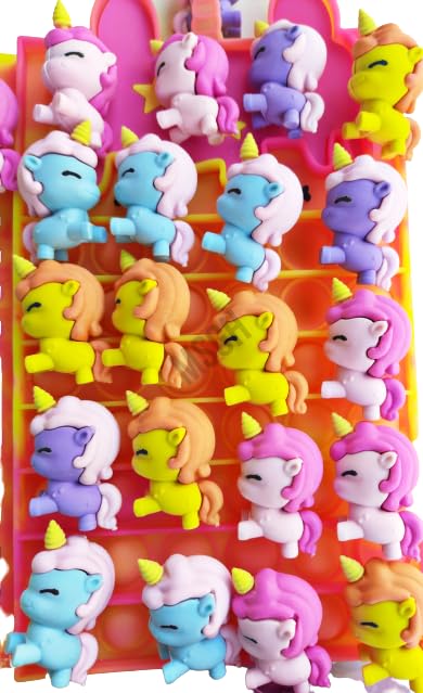 MSGH Multicolour 3D Unicorn Erasers Return Gifts for Kids Pack of 12/24 ...