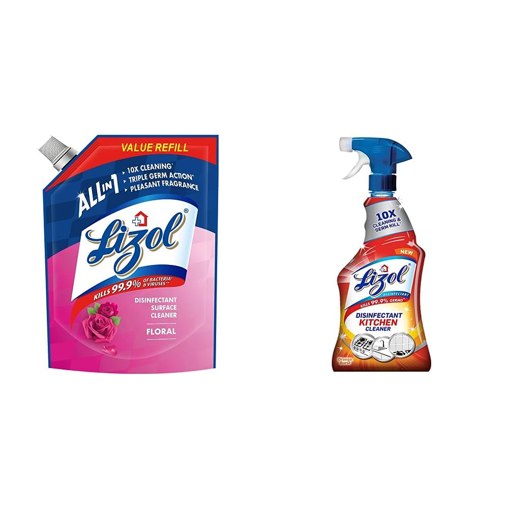 Lizol Disinfectant Surface & Floor Cleaner Liquid Refill Pack, Floral ...