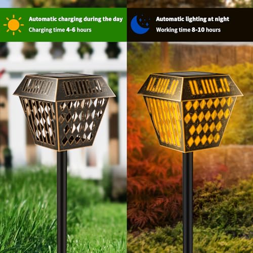 Solar Pathway Lights Outdoor,Metal Solar Lights Outdoor Waterproof ...