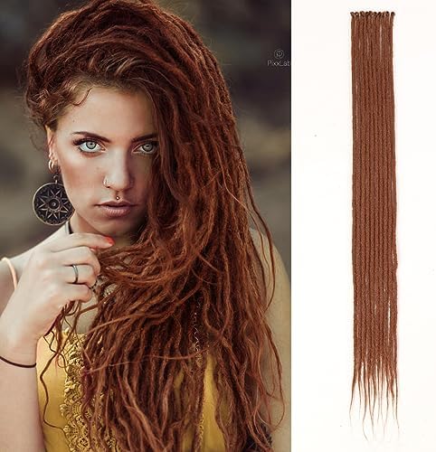 Amazon.com : FAVE 10 Strands 0.6cm Copper Red Dreadlocks Extensions 36 ...