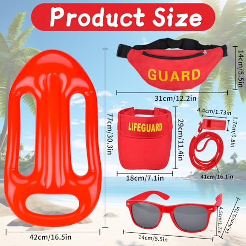 Vibbang 5Pcs Lifeguard Costume Set, Life Guard Costume Accessories Kit ...