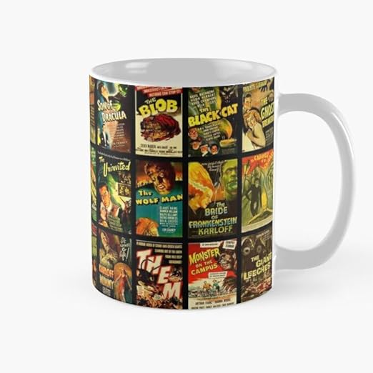 Amazon.com: Vintage Classic Horror Monster Movie Posters Coffee mug ...