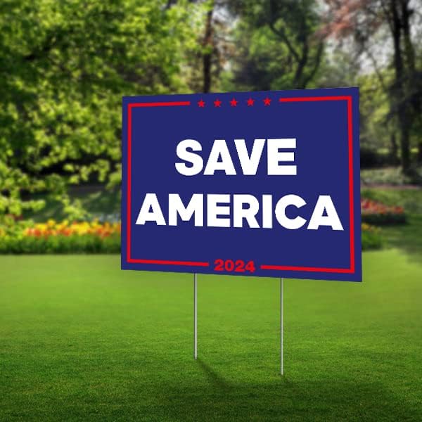 Amazon.com : SignPro Save America Sign 2024 | 24" x 18" Yard Sign ...