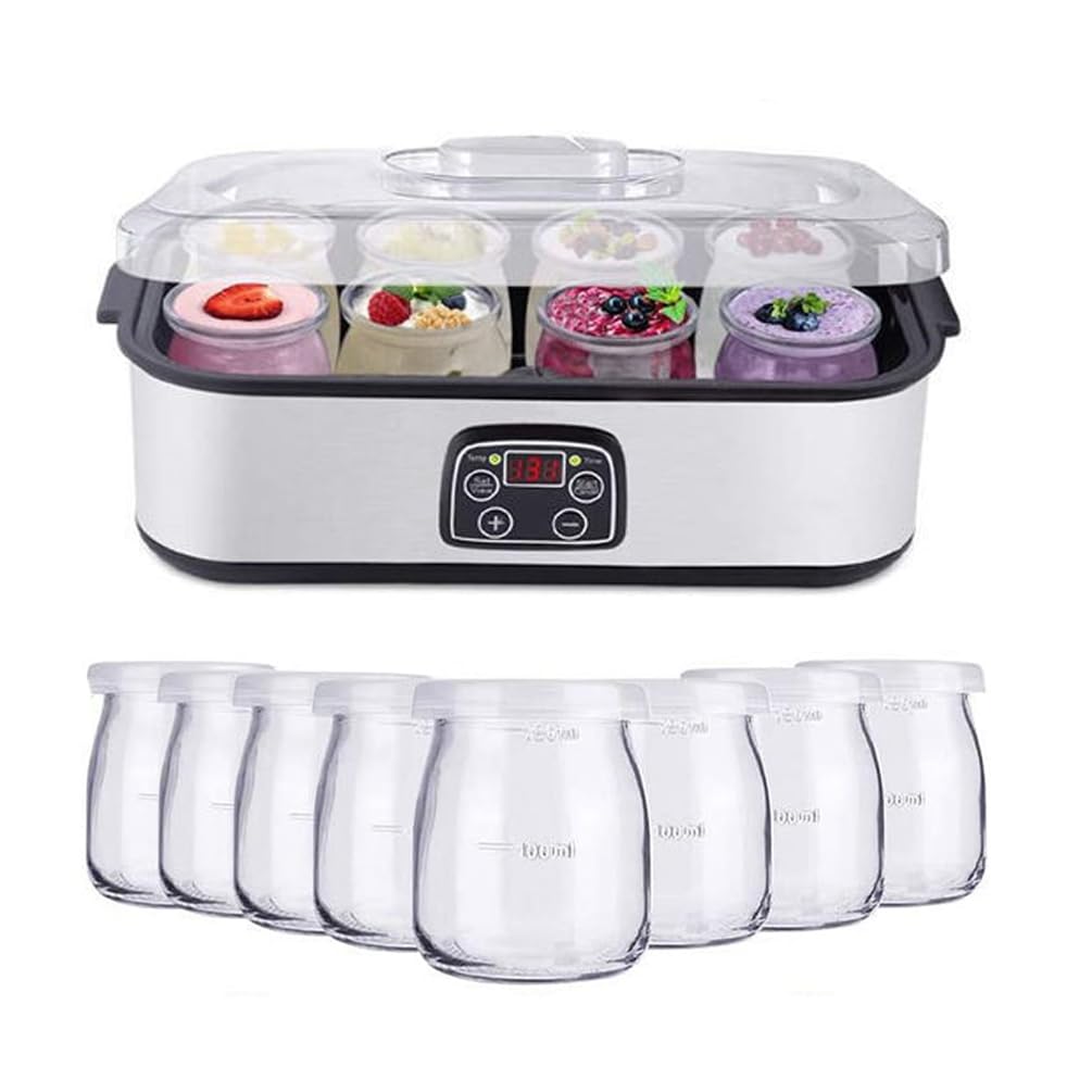 1400 ML Ultimate Yogurt Maker with 8 Pcs Glass Jars, Adjustable ...