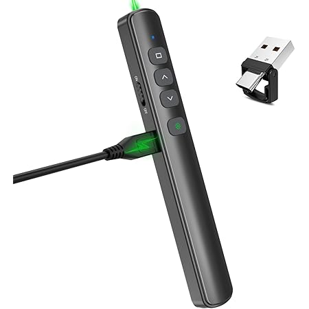 Amazon.com: Rechargeable Green Laser Pointer Presentation Clicker for ...