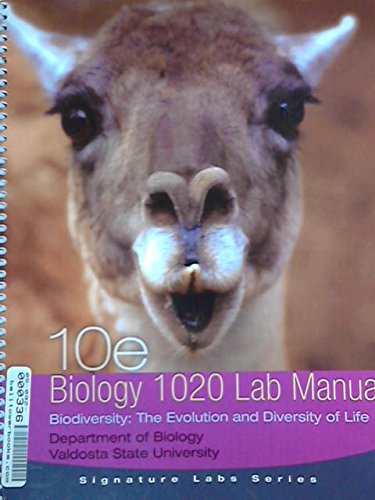 Biology 1020 Lab Manual; Biodiversity: The Evolution and Diversity of ...