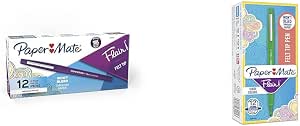Amazon.com : Paper Mate Flair Felt Tip Pens, Purple, 12 Count and Flair ...