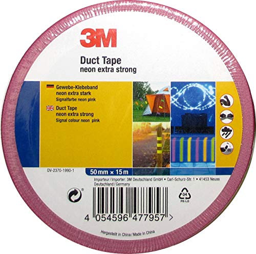 3M Premium Fabric Tape/Duct Tape, Extra Strong in Neon Signal Colour ...