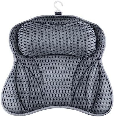 Bath Cushion, Shodiffy Bath Cushion 4D Mesh Headrest with 6 Non-Slip ...
