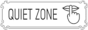 Amazon.com : Quiet Zone Sign 9"x3" White - Self Stick Door Sign Wall ...