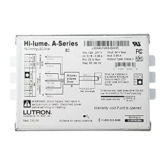 Lutron L3DA4U1UKS-EA035 Hi-Lume 1% Dimming LED Driver, 120/277V-In, 54VDC @ 23W Out - Amazon.com