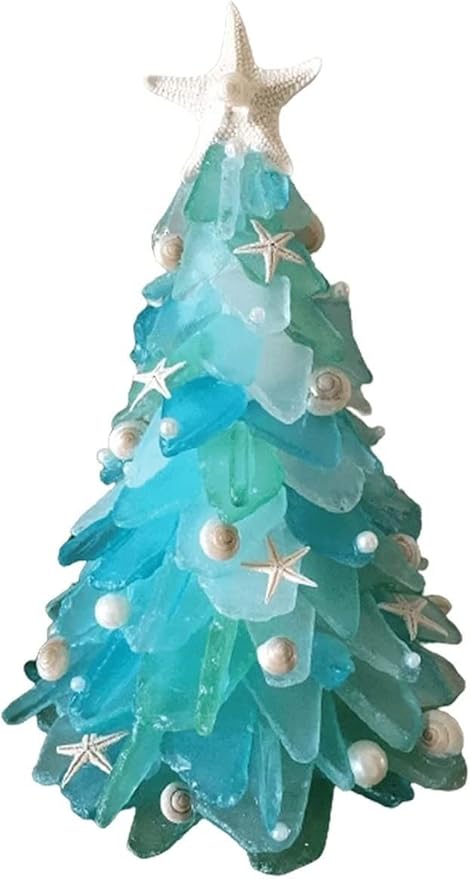 Amazon.com : HXSCOO Sea Glass Christmas Tree Creative Christmas ...