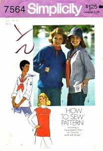 Amazon.com: Simplicity 7564 Sewing Pattern Misses Pullover Sailor Tops ...