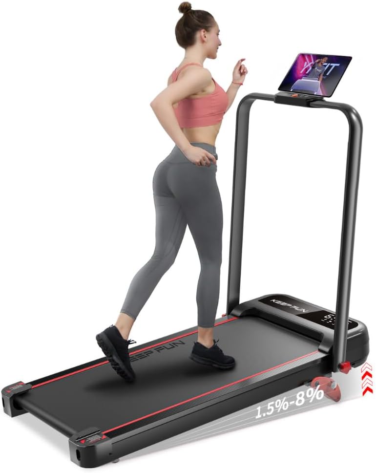 KEEP FUN Walking Pad with Incline, Walking Pad with Handle Bar 3 Level ...