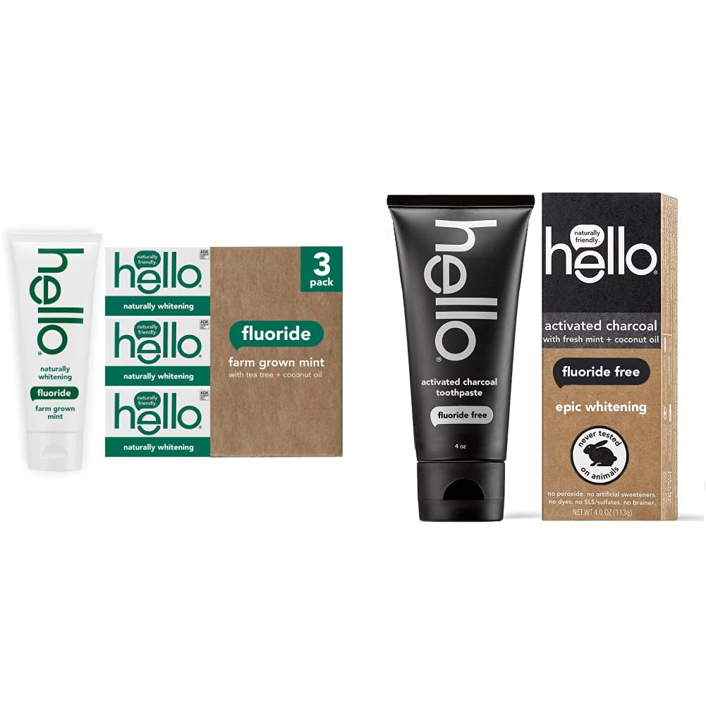 Amazon.com : Hello Naturally Whitening Fluoride Toothpaste (3 Pack) and ...