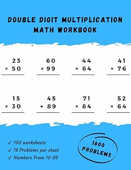 Double Digit Multiplication Math Workbook for Grade 3 - 5: Worksheets ...