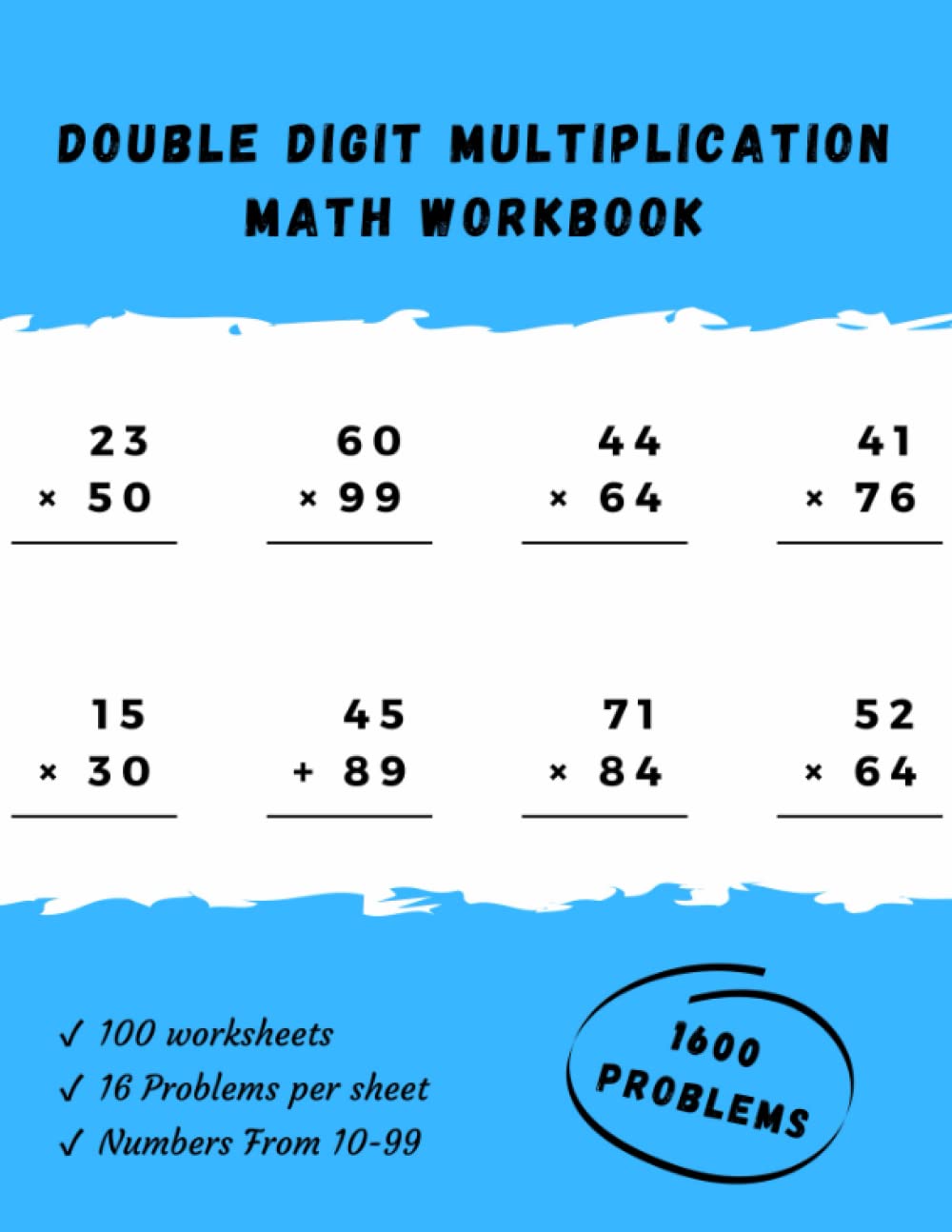 Double Digit Multiplication Math Workbook for Grade 3 - 5: Worksheets ...