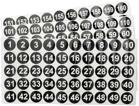 Amazon.com : YIKIADA Black Consecutive Number Stickers 1 Inch 1-100 ...