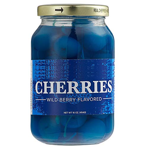 Amazon.com : 16 oz. Light Blue Maraschino Cherries with Stems : Grocery ...