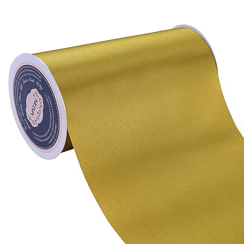 Snapklik.com : 6 Inch X 22Yards Wide Gold Satin Solid Ribbon Large ...