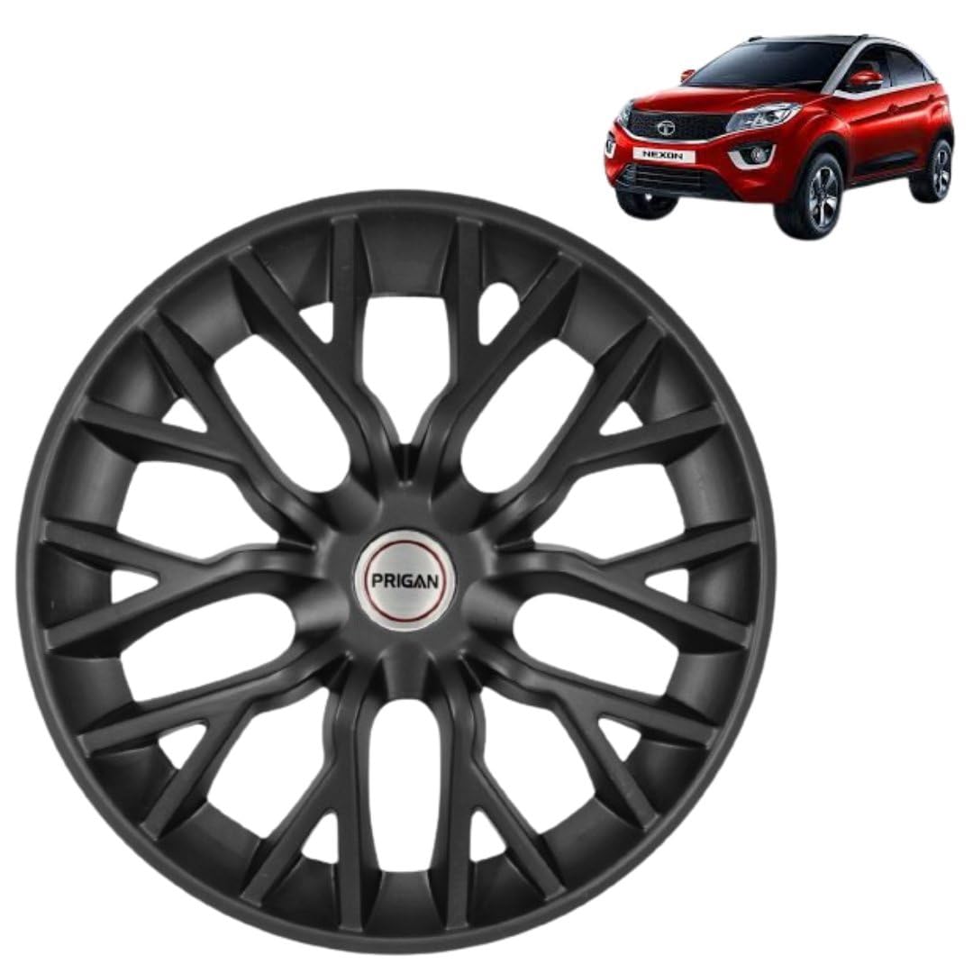 PRIGAN Nexon Black Wheel Cover 16" for TATA Nexon (Set of 4 Pcs) (Press ...