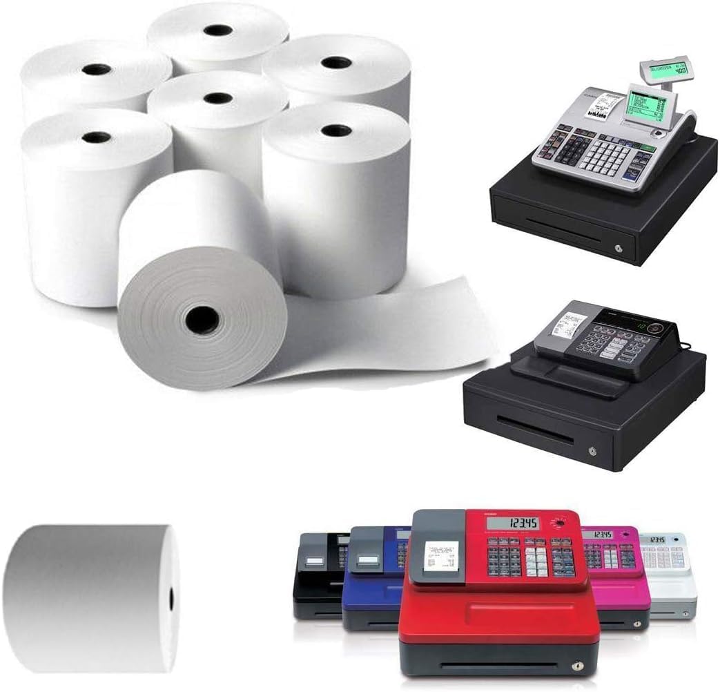 EPOSGEAR 20 Rolls 57mm x 57mm 57x57 Thermal Paper Till Cash Register ...