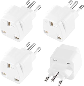 LUKELI 4 Pack UK to BRAZIL Plug Adapter Travel Plug to Brazil UK to ...