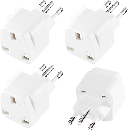 LUKELI 4 Pack UK to BRAZIL Plug Adapter Travel Plug to Brazil UK to ...
