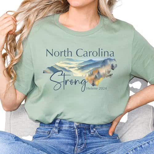 Amazon.com: PinkCloverUSA North Carolina Strong Shirt, NC Hurricane ...