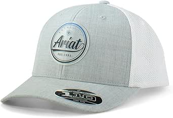 ARIAT Round Patch Baseball Cap - Gray Western Men's Trucker Hat at ...