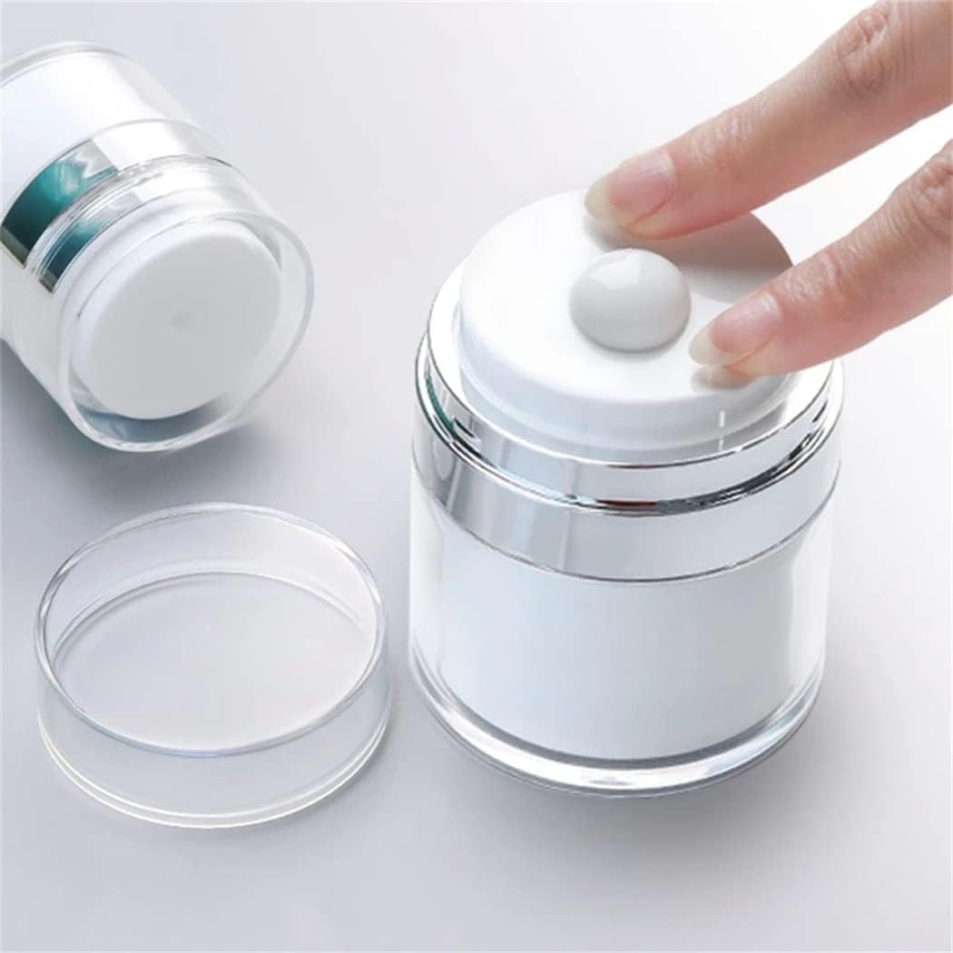 2pcs Airless Pump Bottle 50ml Cream Jar Vacuum Bottle Travel Airless Pump Jar Moisturiser ...
