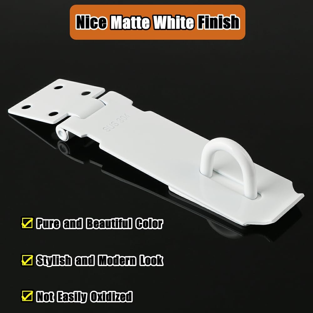 Snapklik.com : Hasp Lock Door Hinge Lock Padlock,White Clasp Latch ...