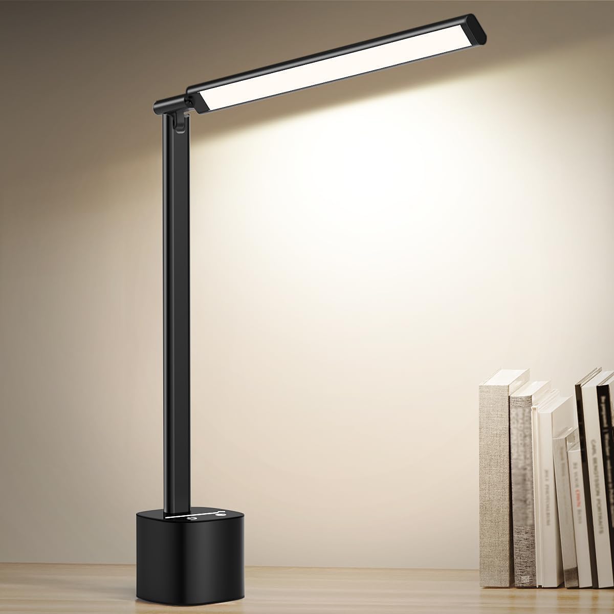 Hapfish Lampe de bureau LED, Lumiere bureau pliable et rechargeable à ...