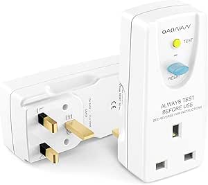 OAONAN RCD Plug Safety RCD Adaptor UK Leakage Protection Breaker (240V ...
