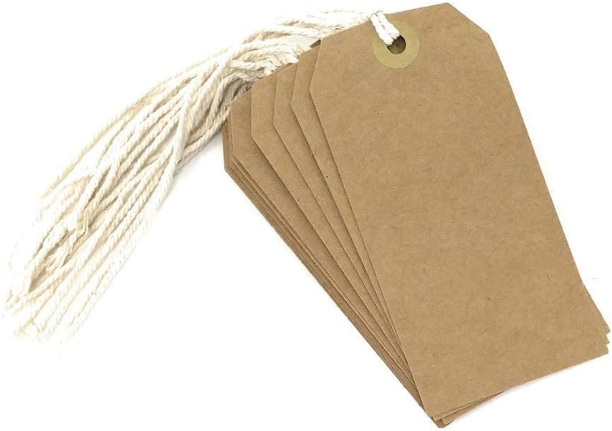 50 Buff Strung Tags 96mm x 48mm : Amazon.co.uk: Stationery & Office ...