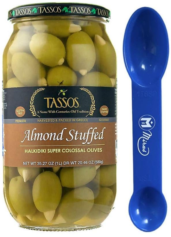 Amazon.com : (Pack of 1) Tassos Almond Stuffed Halkidiki Super Colossal ...