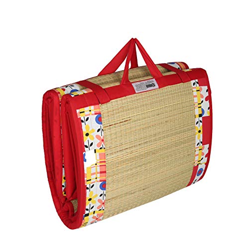 Buy Kala Darshan Crafts Bazaar Printed Chatai (Red, Bamboo Natural ...