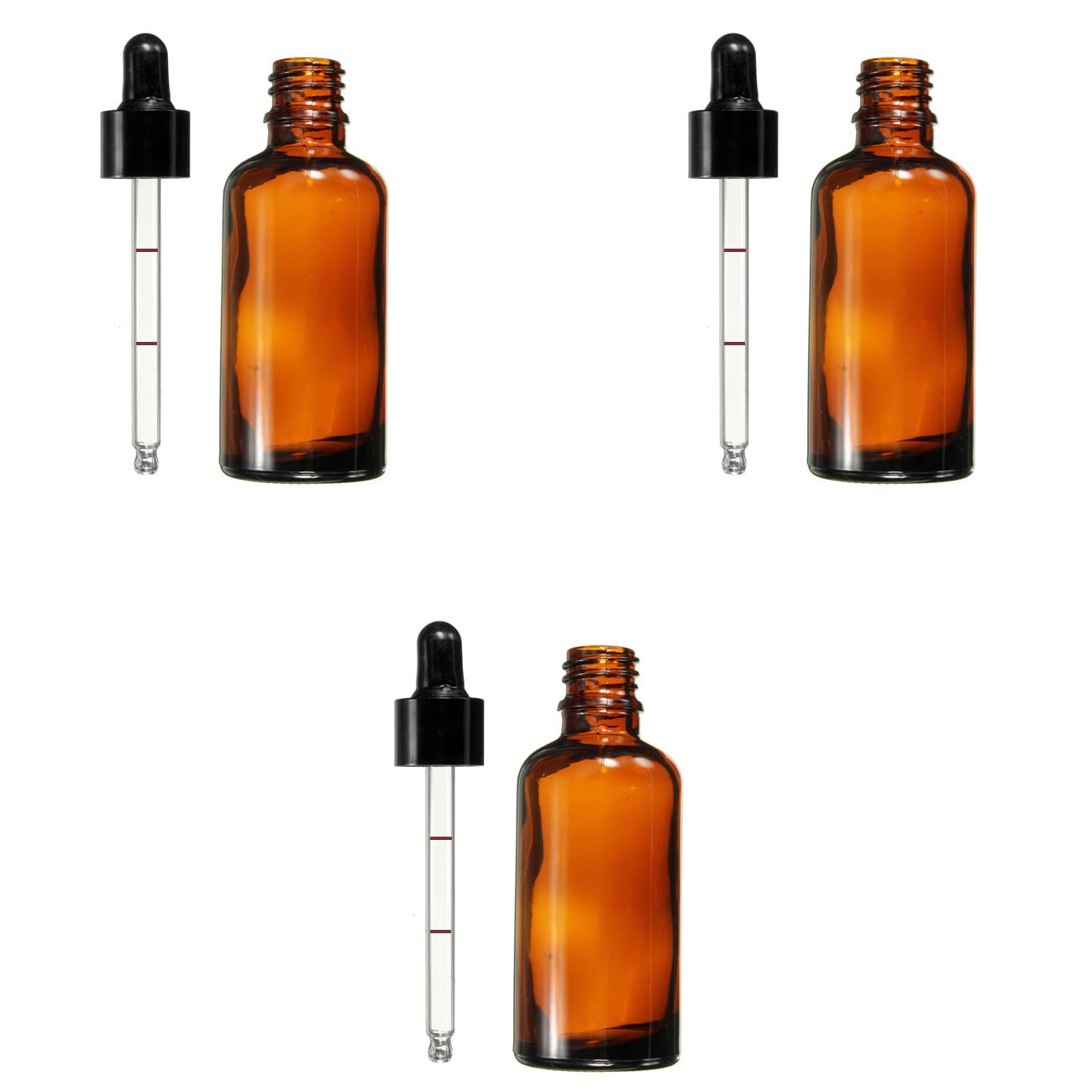 Pack of 3 Laboratory Dropping Bottle Amber Color 100ml Capacity with ...