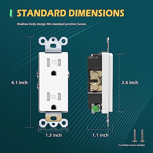 Snapklik.com : 15Amp Tamper Resistant Decorator Receptacle, 10 Pack ...