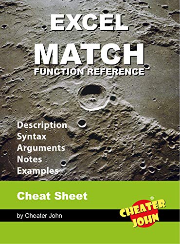 Excel Match Function Reference Cheat Sheet Arguments