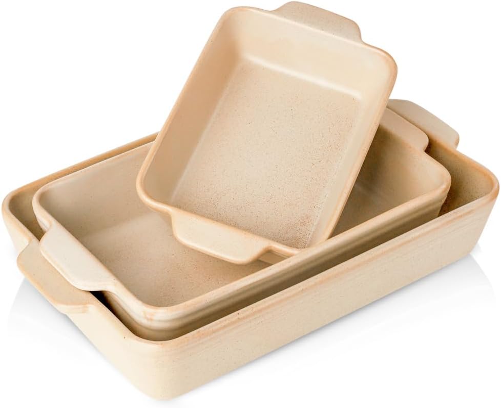 Amazon.com: HVH Baking Dish Set, 9x13 Baking Dish, Ceramic Lasagne Pan ...