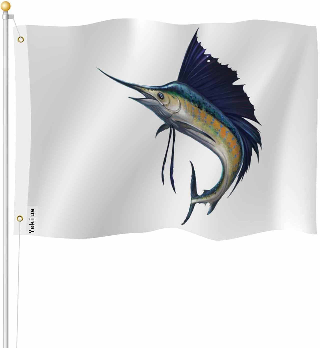 Amazon.com : Yekiua Sailfish Flag 3X5 Outdoor Blue Marlin Striped Fish ...