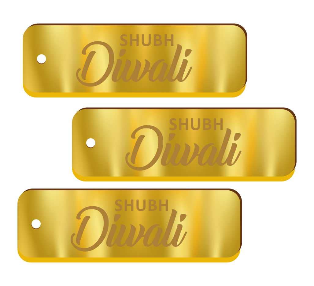 SVM CRAFT® Happy Diwali Acrylic Gift tag, (D-2) Mirror Acrylic Gift ...