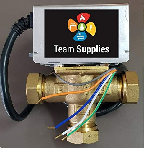 3 port MID POSITION VALVE 22mm Compression fitting three port : Amazon ...