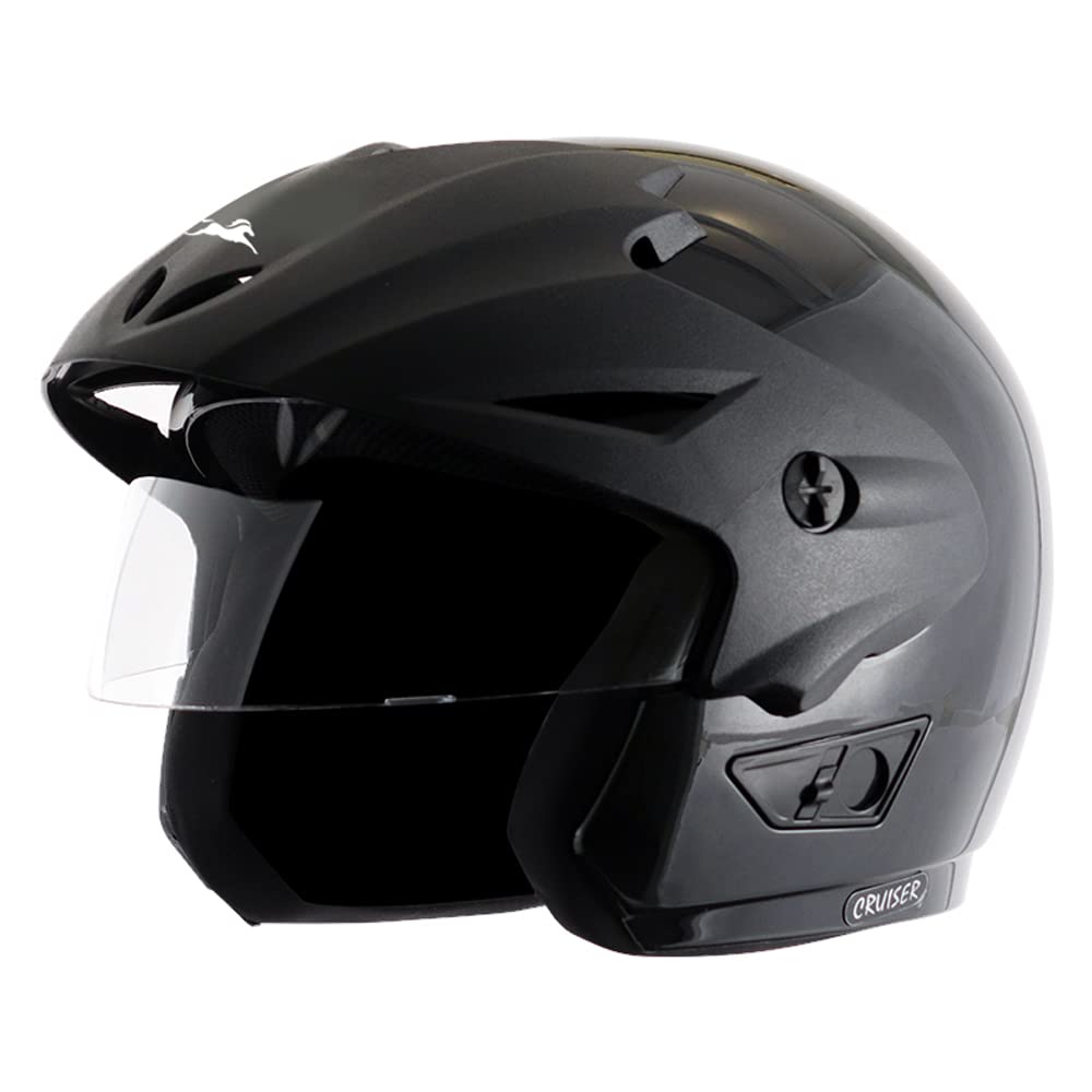 TVS Half Face Helmet for Men and Women, ISI and DOT Certified, Black ...