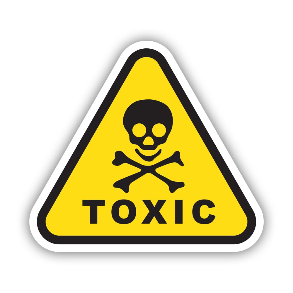 Amazon.com: fagraphix Toxic Warning Sticker Decal - Self Adhesive Vinyl ...